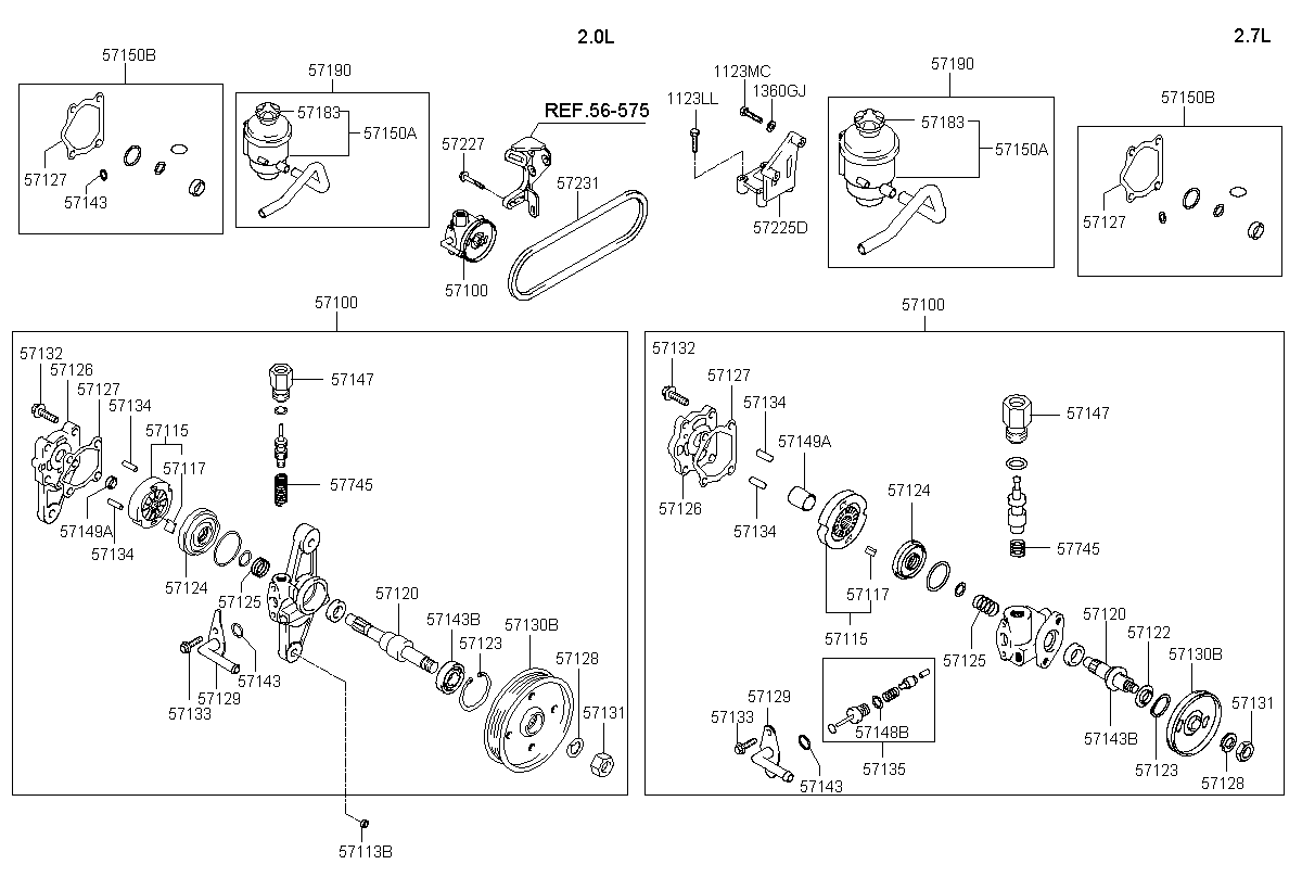 现代起亚,RSVR & HOSE ASSY-P/STR`G,571753D000 - Yiparts