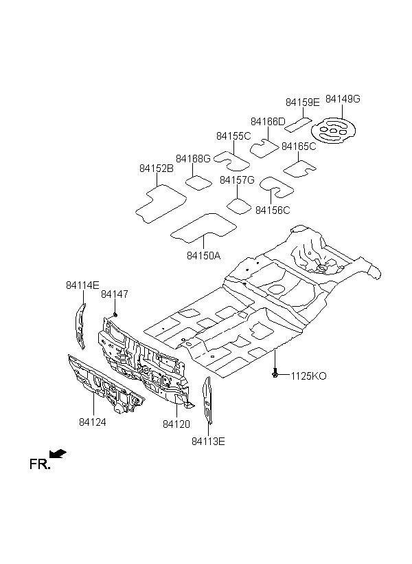 现代起亚,INSULATOR-FENDER,RH,841261Z000 - Yiparts